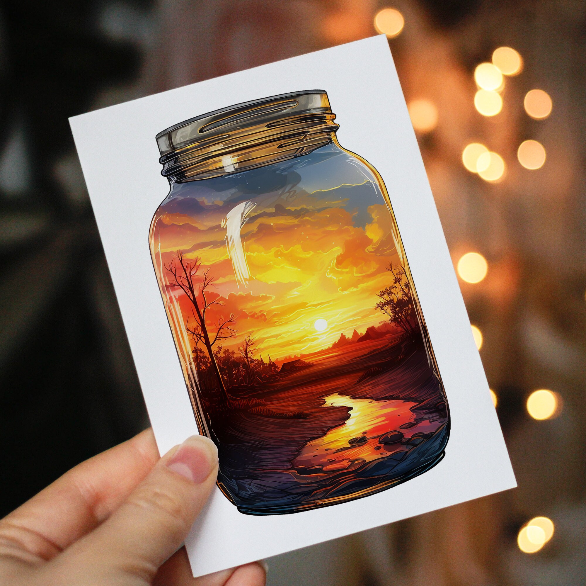 Watercolor Sunset Clip Art Bundle Sunset in a Jar PNG Romantic Sunset ...