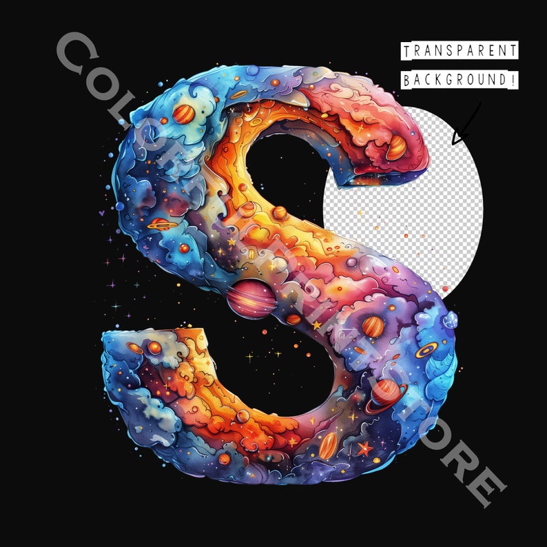 Rainbow Galaxy Alphabet Clipart Galaxy Lettering PNG Galaxy Letters PNG ...