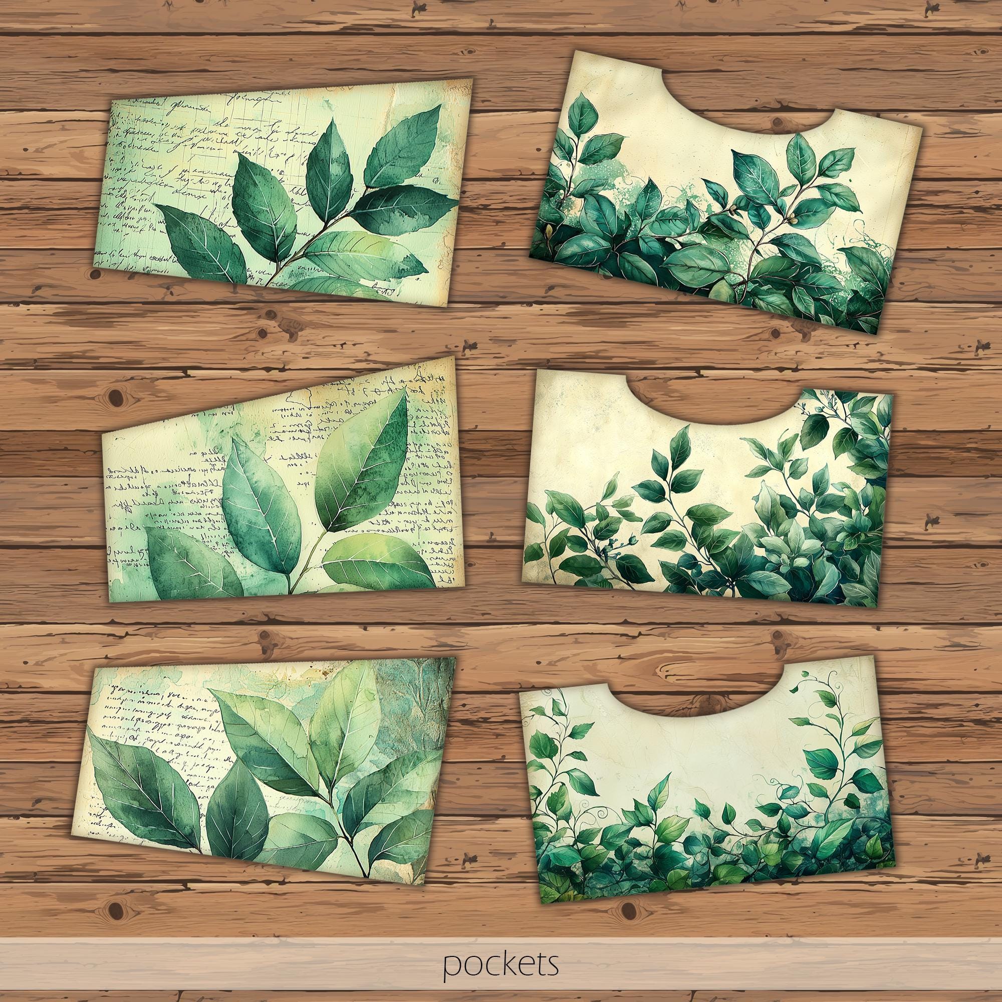 Green Botany Junk Journal Folio Botanical Junk Journal Kit Shabby Chic ...