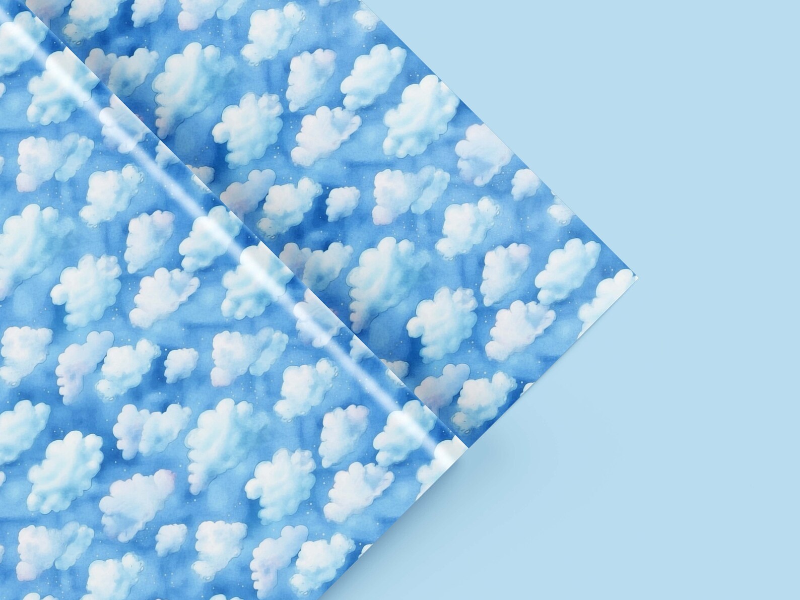 Blue Sky Watercolor Clouds Digital Paper Cloudy Sky Printable Paper ...
