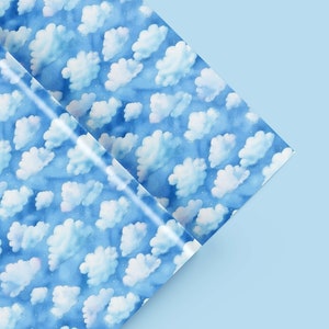 Blue Sky Watercolor Clouds Digital Paper Cloudy Sky Printable Paper ...