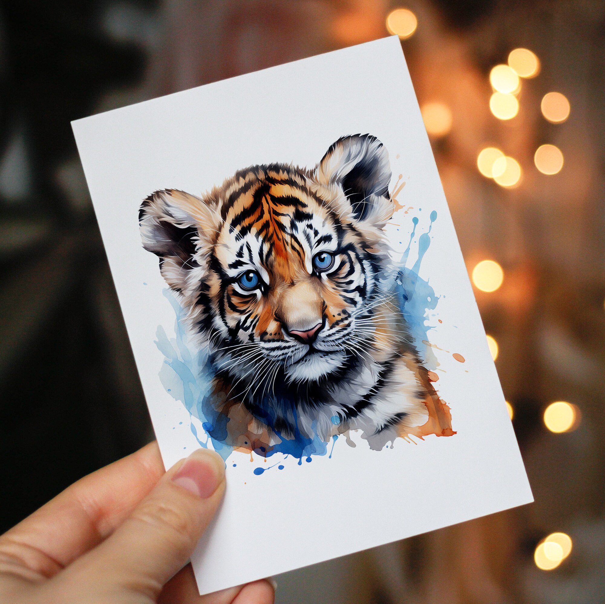 Watercolor Tiger Cub Clipart Set, Baby Tiger Printable Art, Watercolour ...