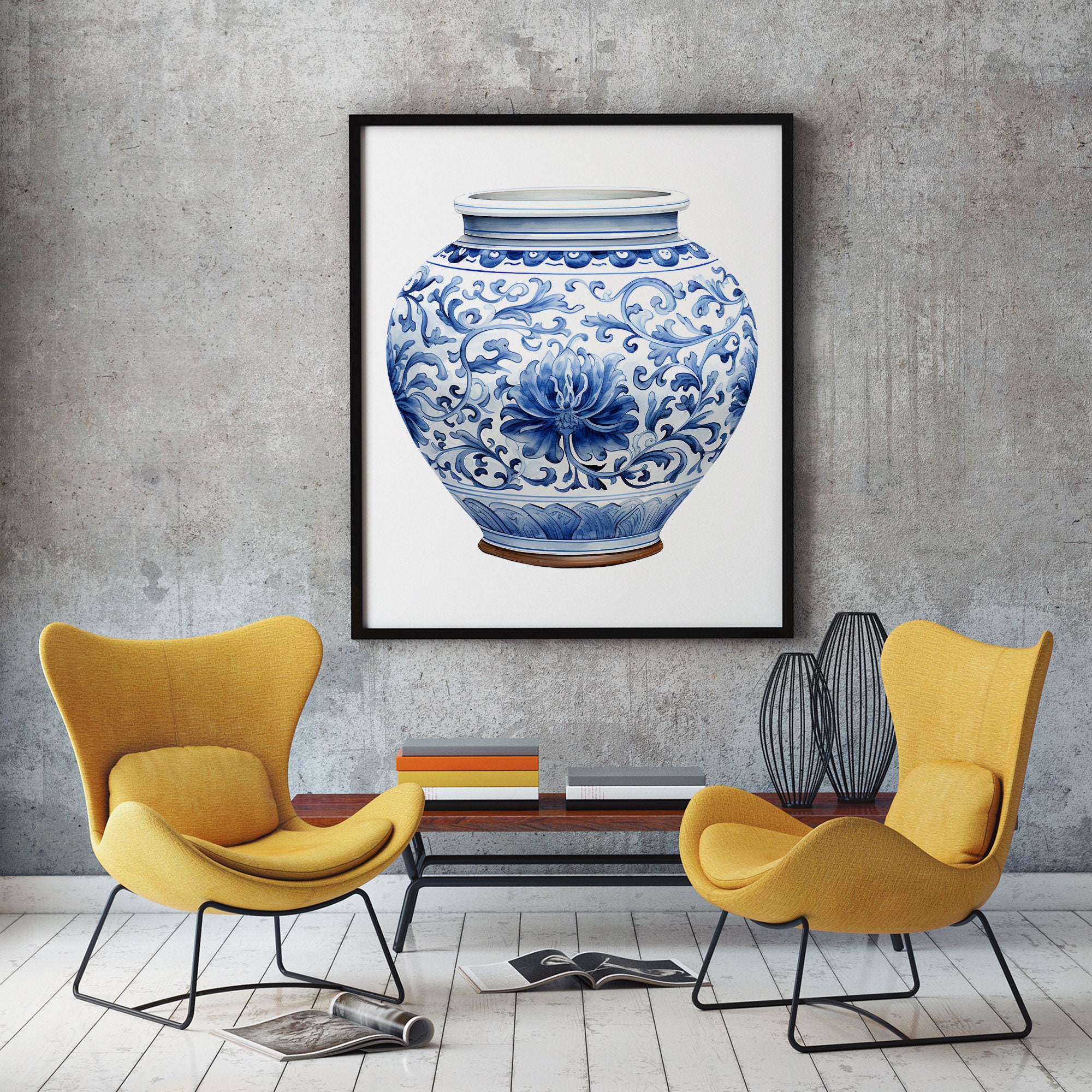 Watercolor Ginger Jar PNG Bundle Blue Ginger Jar Clip Art Ginger Jar ...