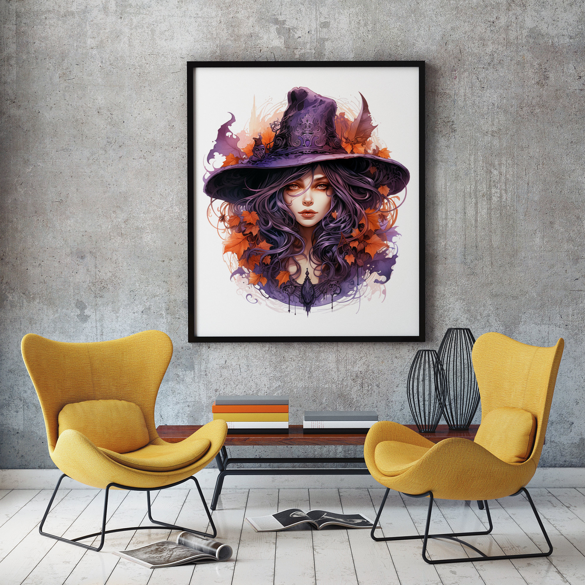 Watercolor Halloween Clip Art Purple Halloween PNG Set Pastel - Etsy