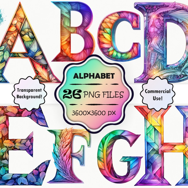 Rainbow Letters - Etsy