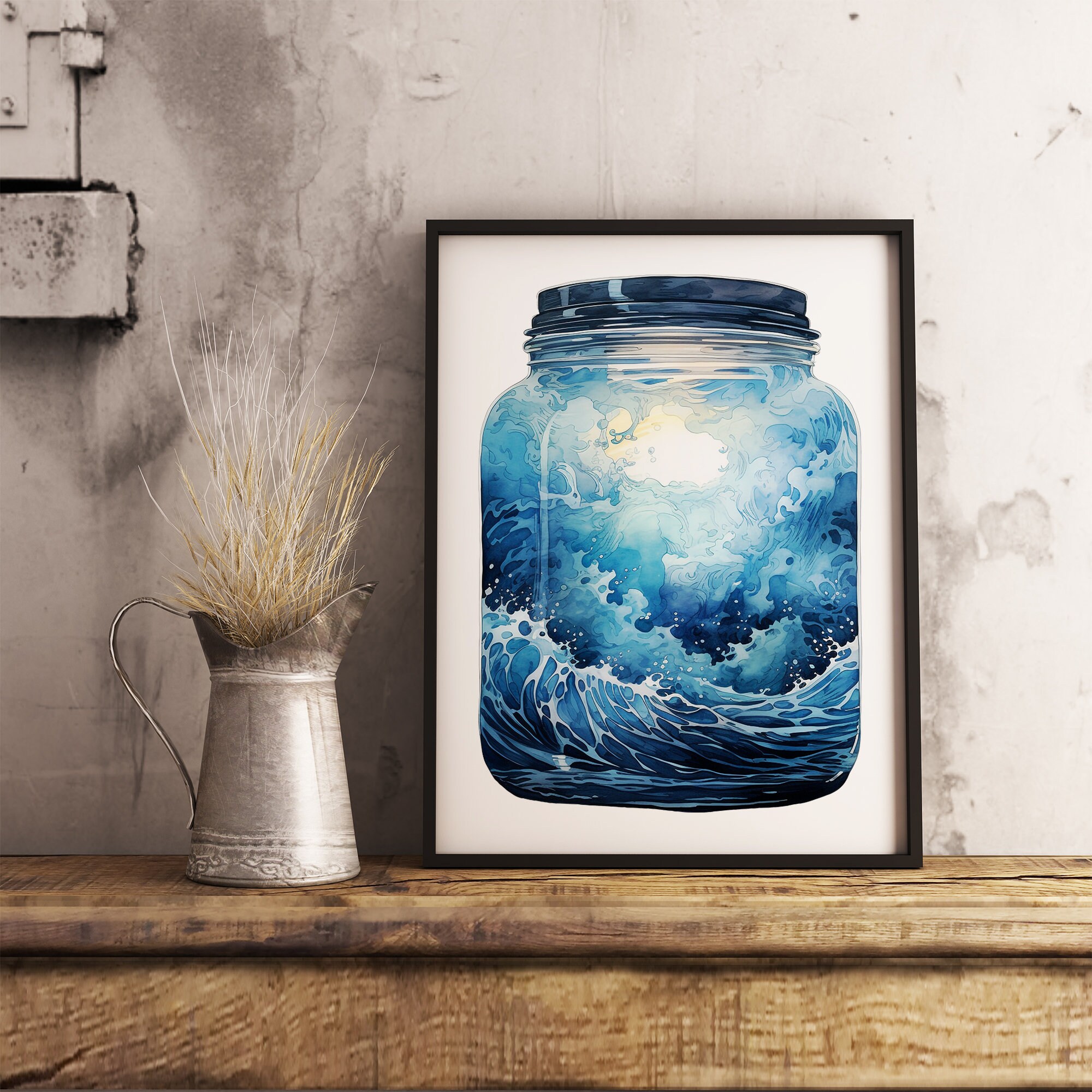 Watercolor Storm Clip Art Storm Jar PNG Storm in a Bottle PNG Stormy ...