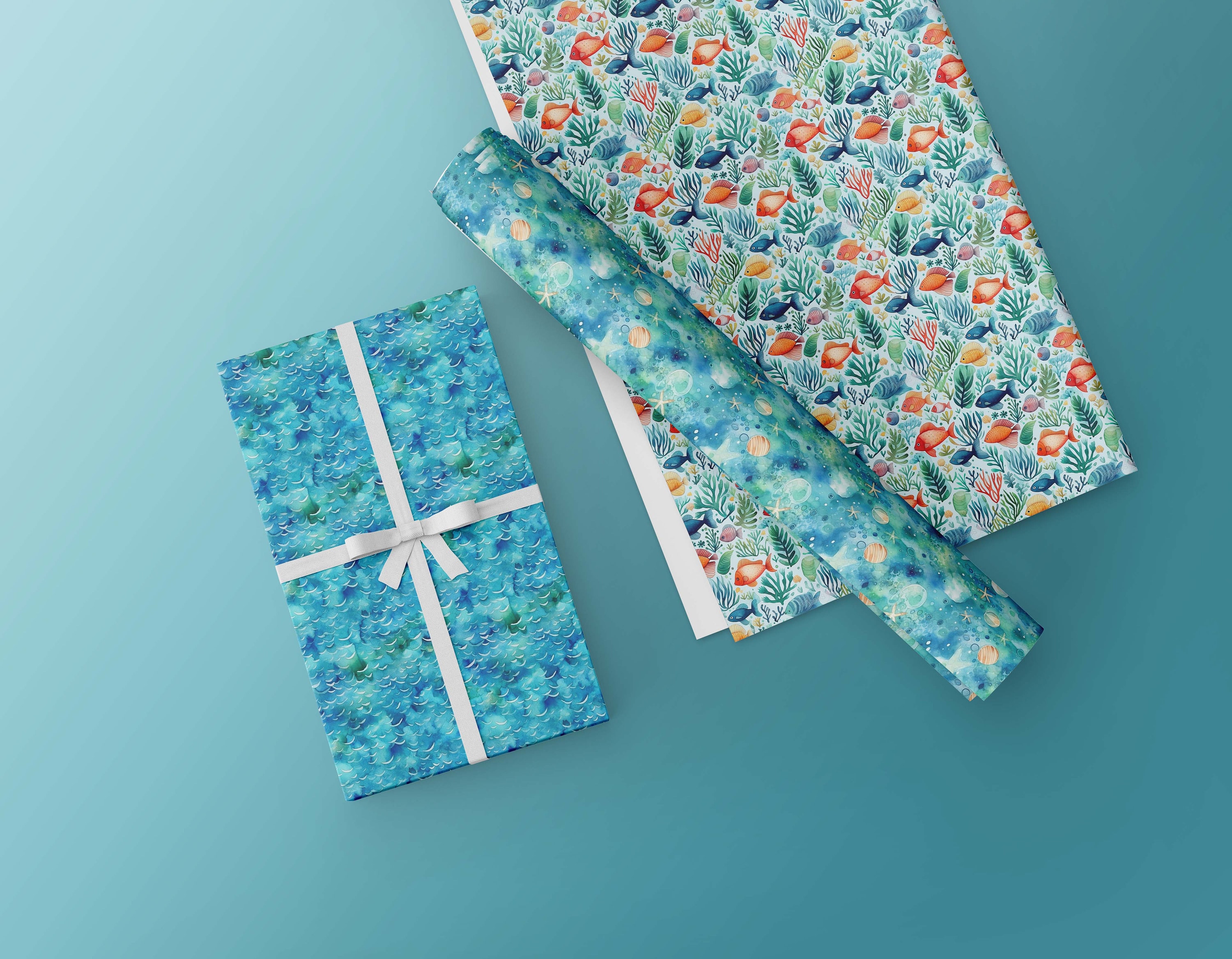 Ocean Watercolor Ocean Digital Paper Ocean Printable Paper Colorful ...