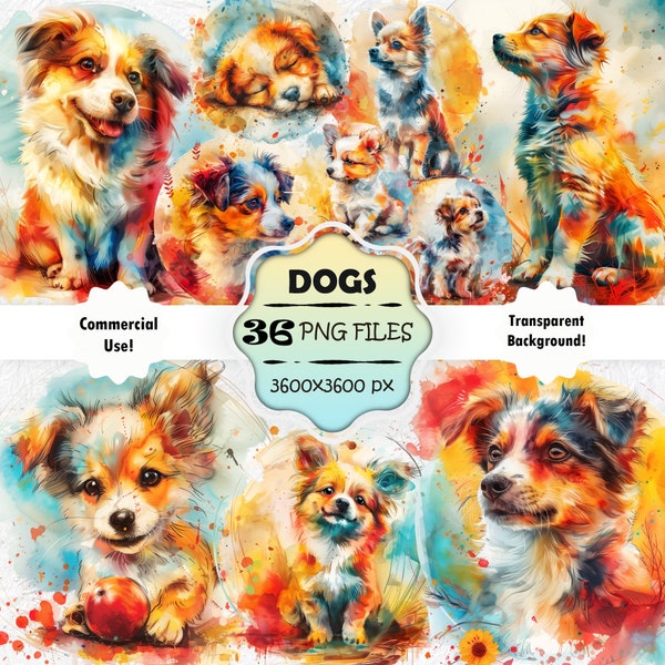 Colorful Dog Art - Etsy