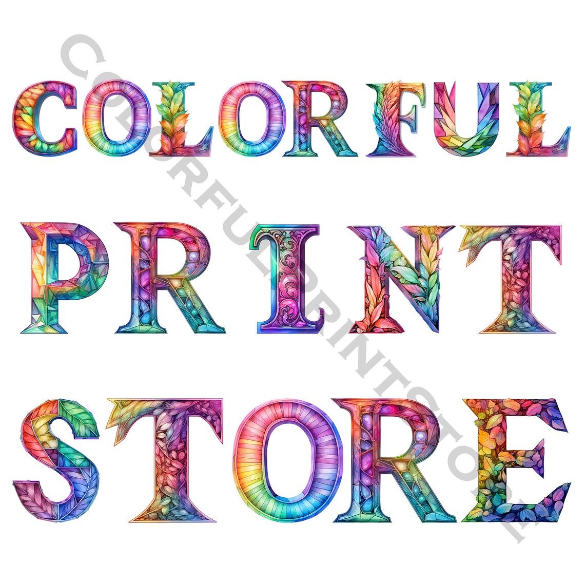 Rainbow Alphabet Clipart Colorful Lettering Colorful Letters PNG ...