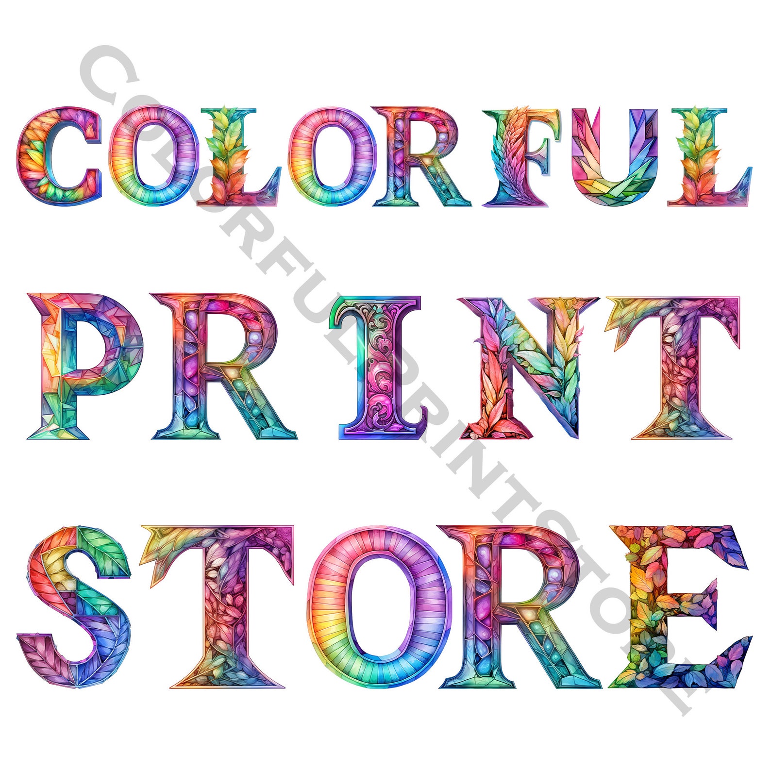 Rainbow Alphabet Clipart Colorful Lettering Colorful Letters PNG ...