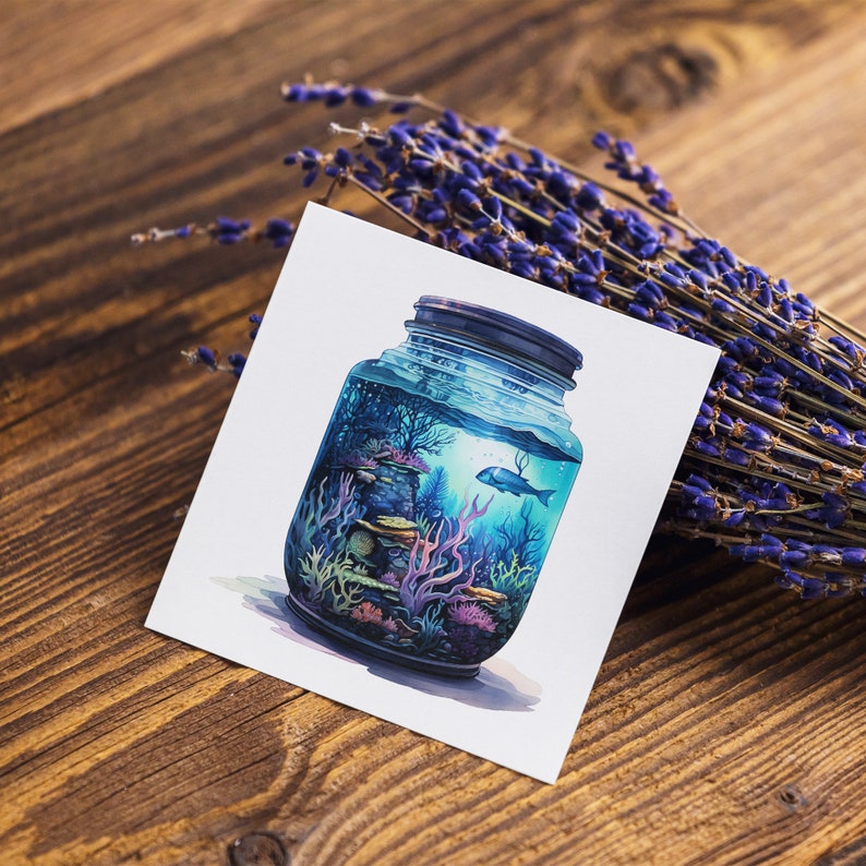 Watercolor Ocean Jar Clip Art Underwater Jar PNG Sea Jar PNG - Etsy