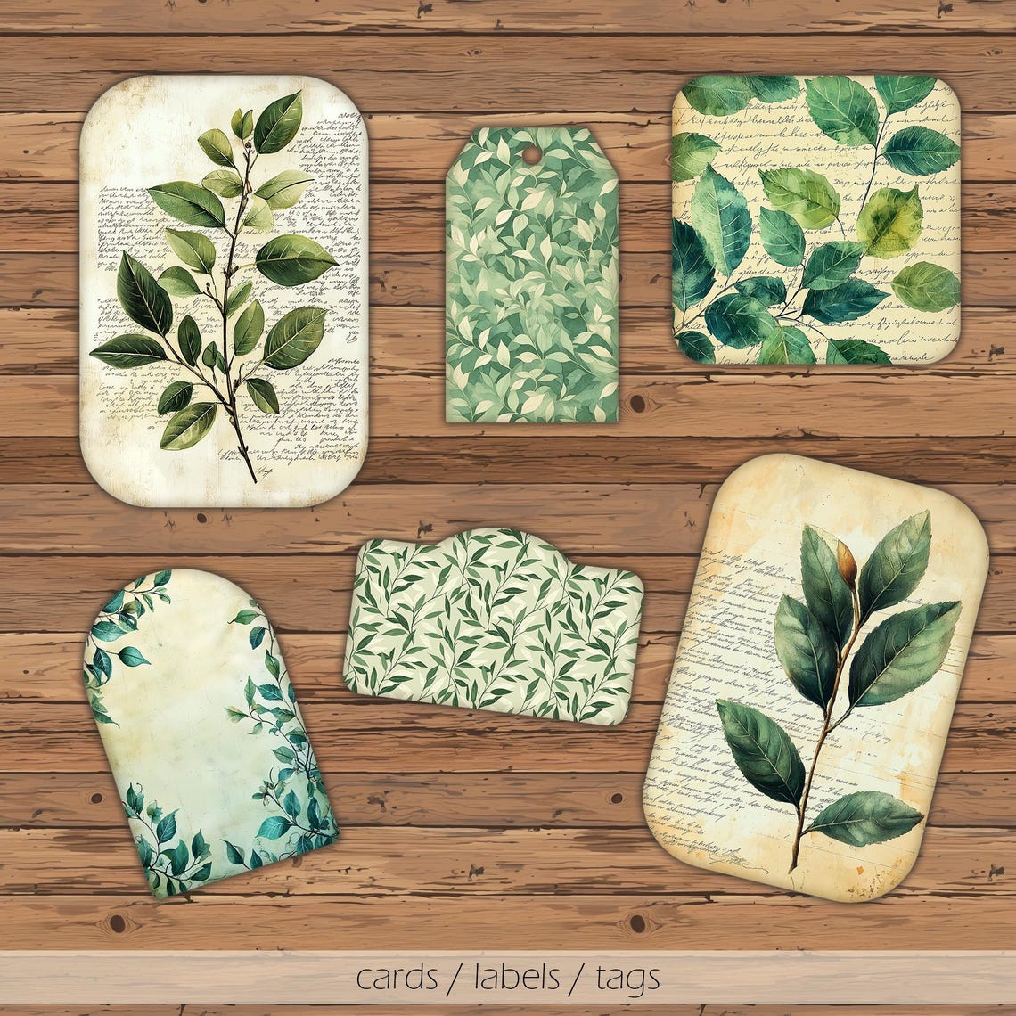 Green Botany Junk Journal Folio Botanical Junk Journal Kit Shabby Chic ...