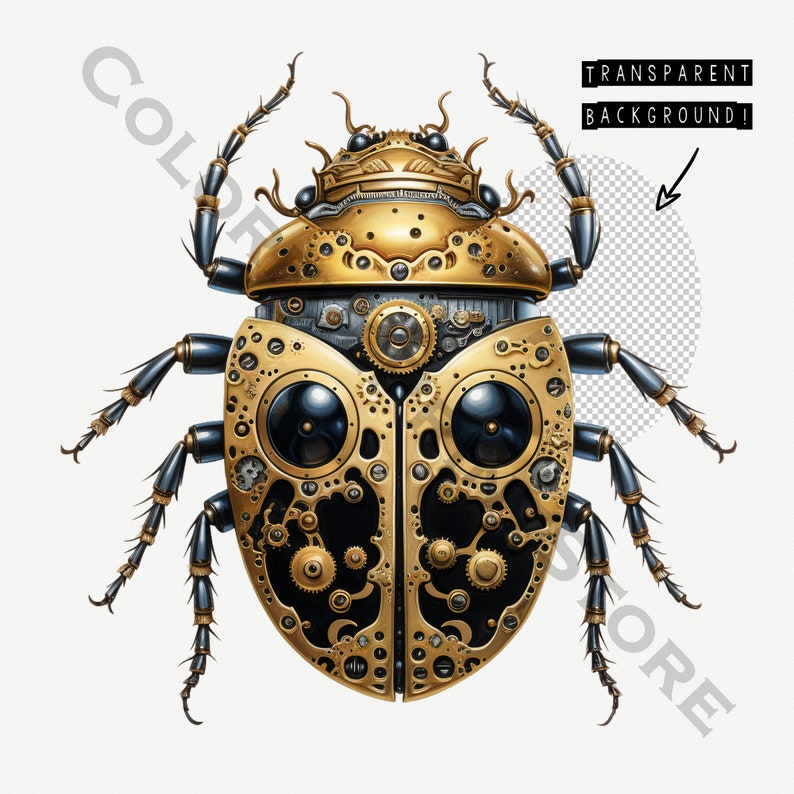 Watercolor Steampunk Insects Clipart Bundle Steampunk Insect PNG Set ...