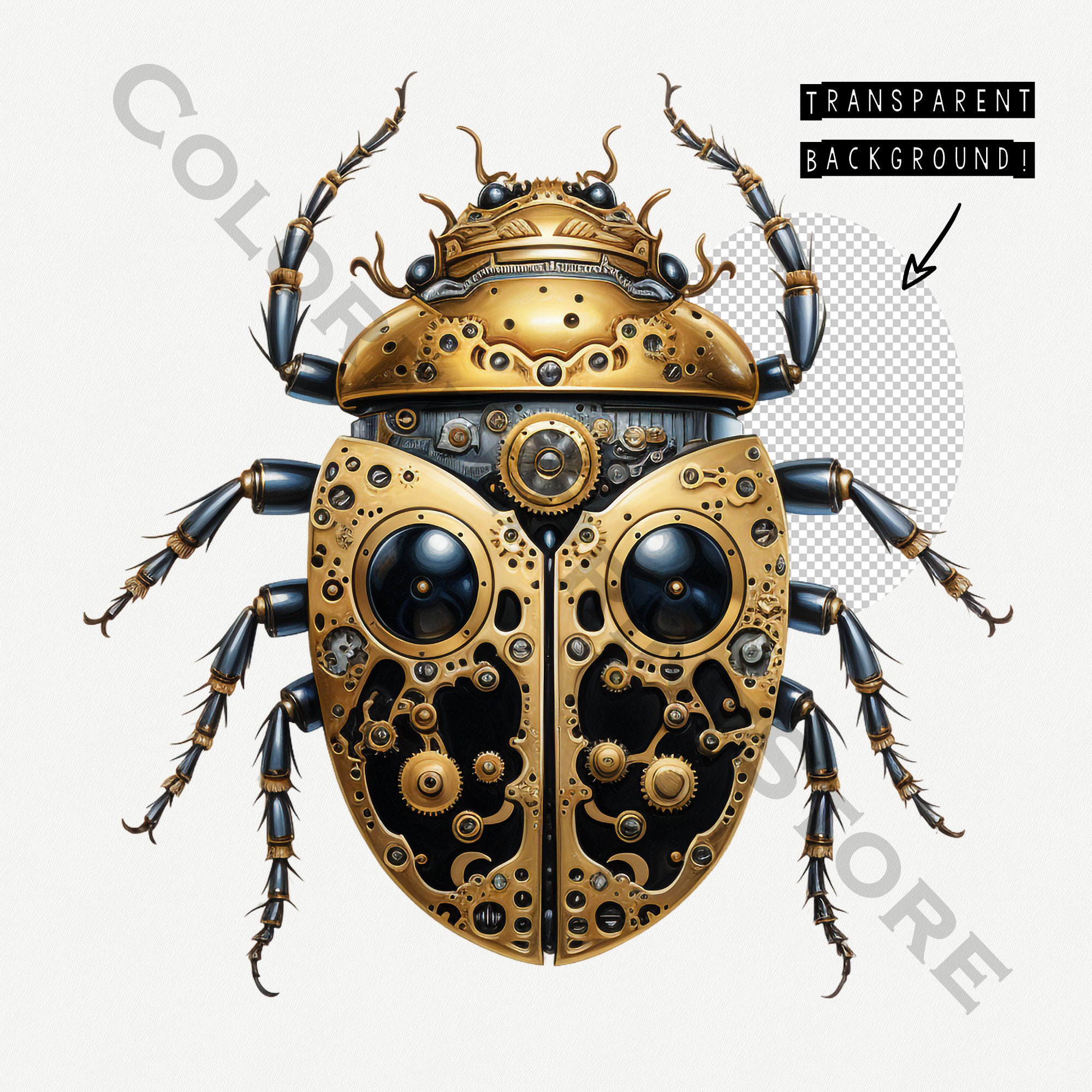 Watercolor Steampunk Insects Clipart Bundle Steampunk Insect PNG Set ...