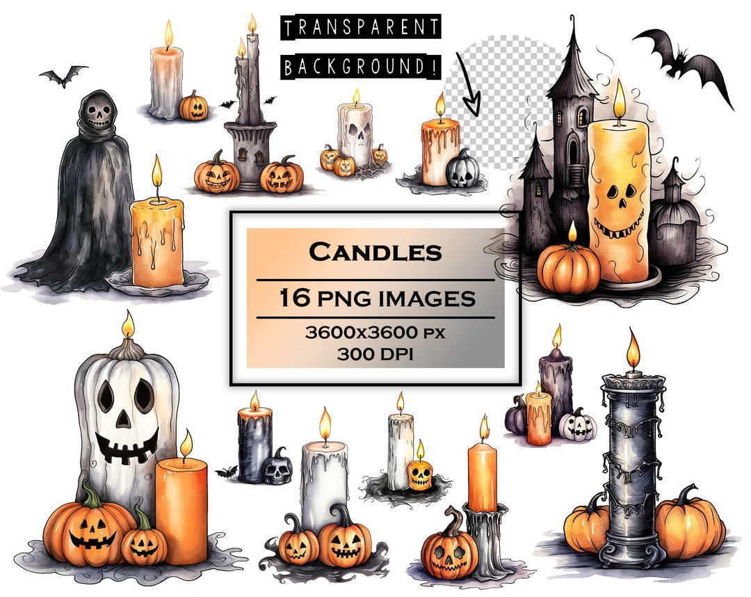 Candle Clipart Scary Candle Digital Art Spooky Candle PNG Halloween ...