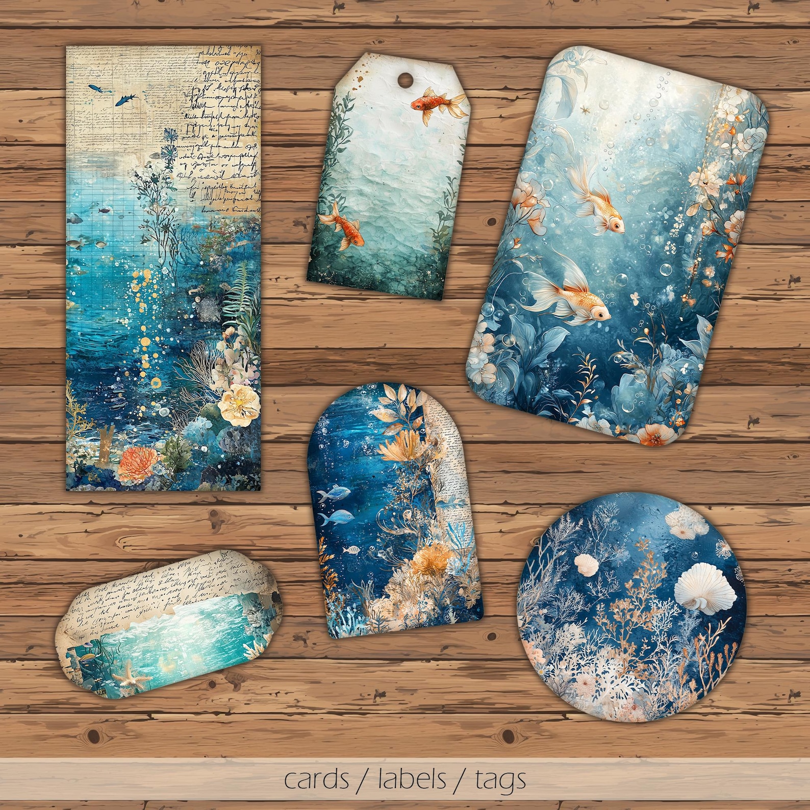 Ocean Junk Journal Folio Under the Sea Junk Journal Kit Shabby Chic ...