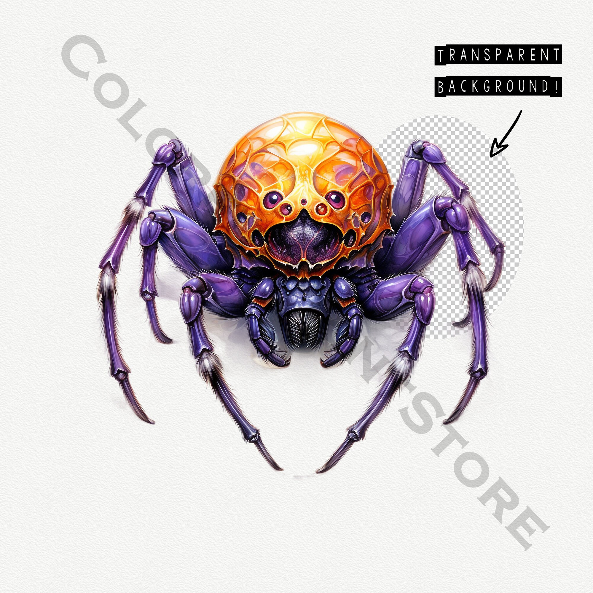 Watercolor Halloween Clip Art Purple Halloween PNG Set Pastel - Etsy