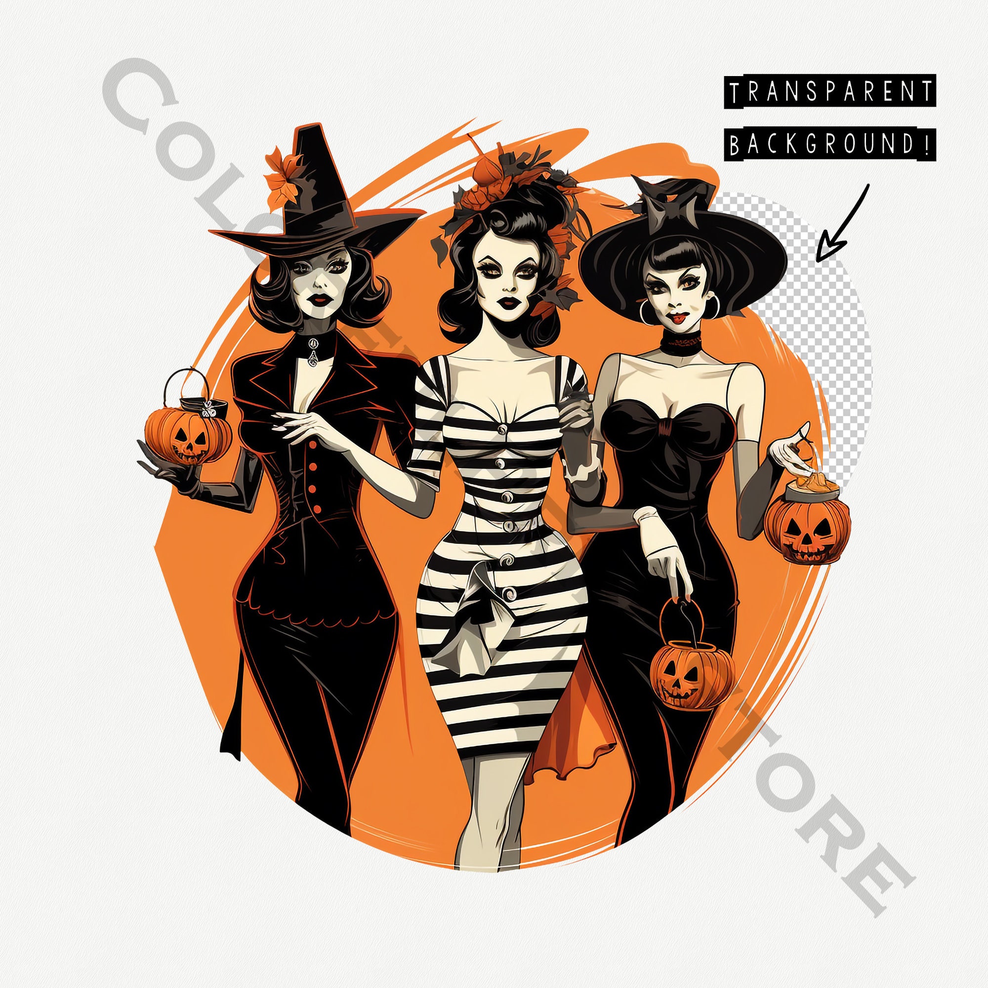 Retro Halloween Clip Art Set 90s Halloween Pop Art Halloween - Etsy