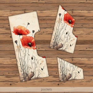 Watercolor Poppy Junk Journal Folio Poppy Junk Journal Kit Shabby Chic ...