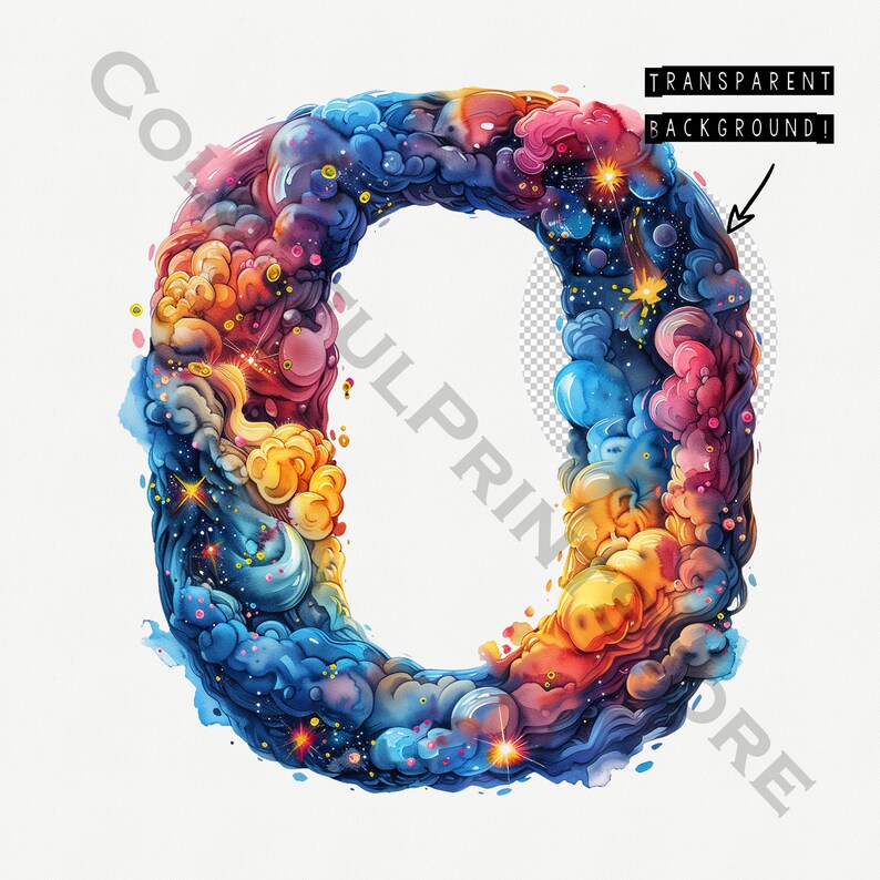 Rainbow Galaxy Alphabet Clipart Galaxy Lettering PNG Galaxy Letters PNG ...