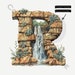 Watercolor Waterfall Alphabet Clipart PNG Waterfall Letters PNG Set ...