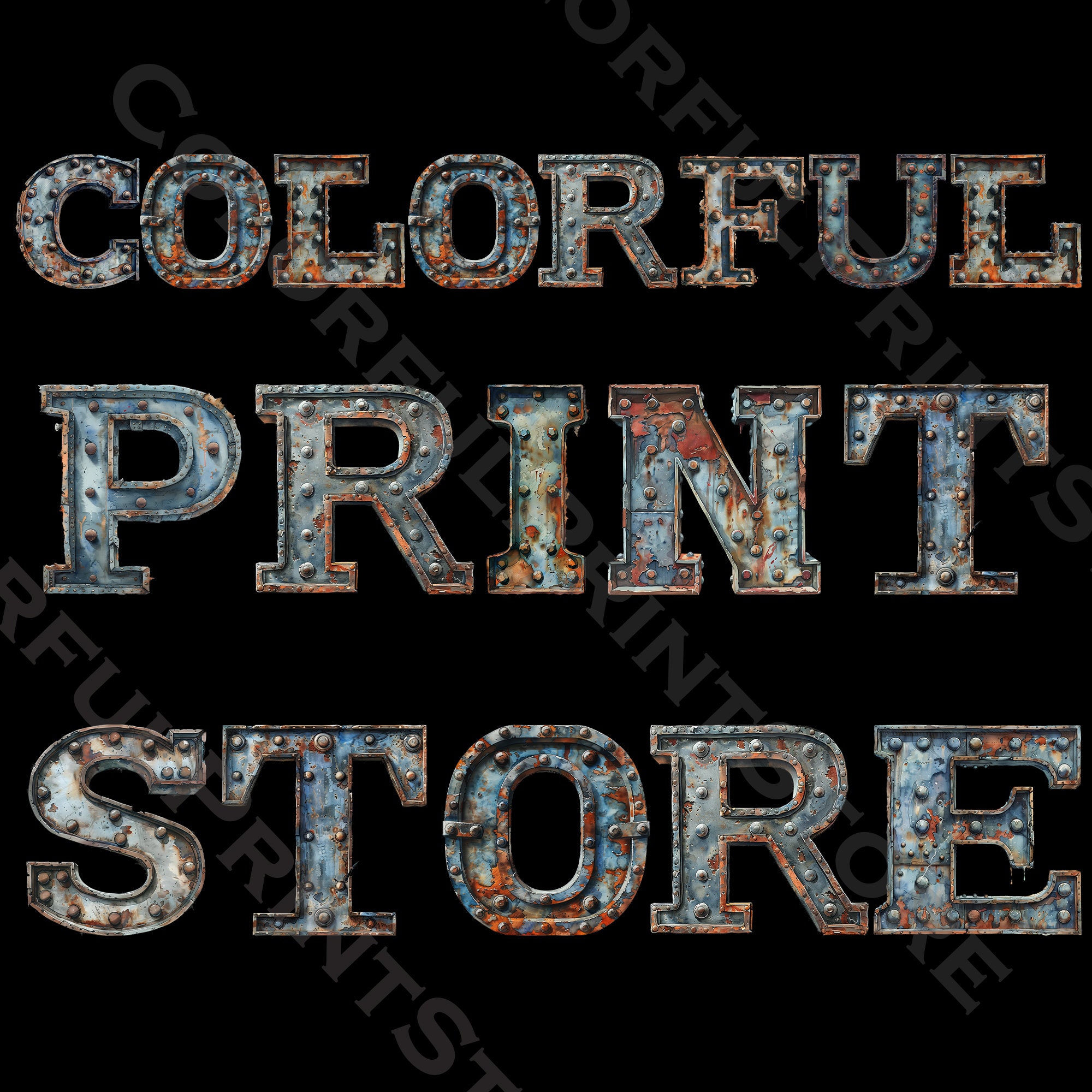 Metal Alphabet Clipart Rusty Lettering PNG Metal Letters PNG Steampunk ...