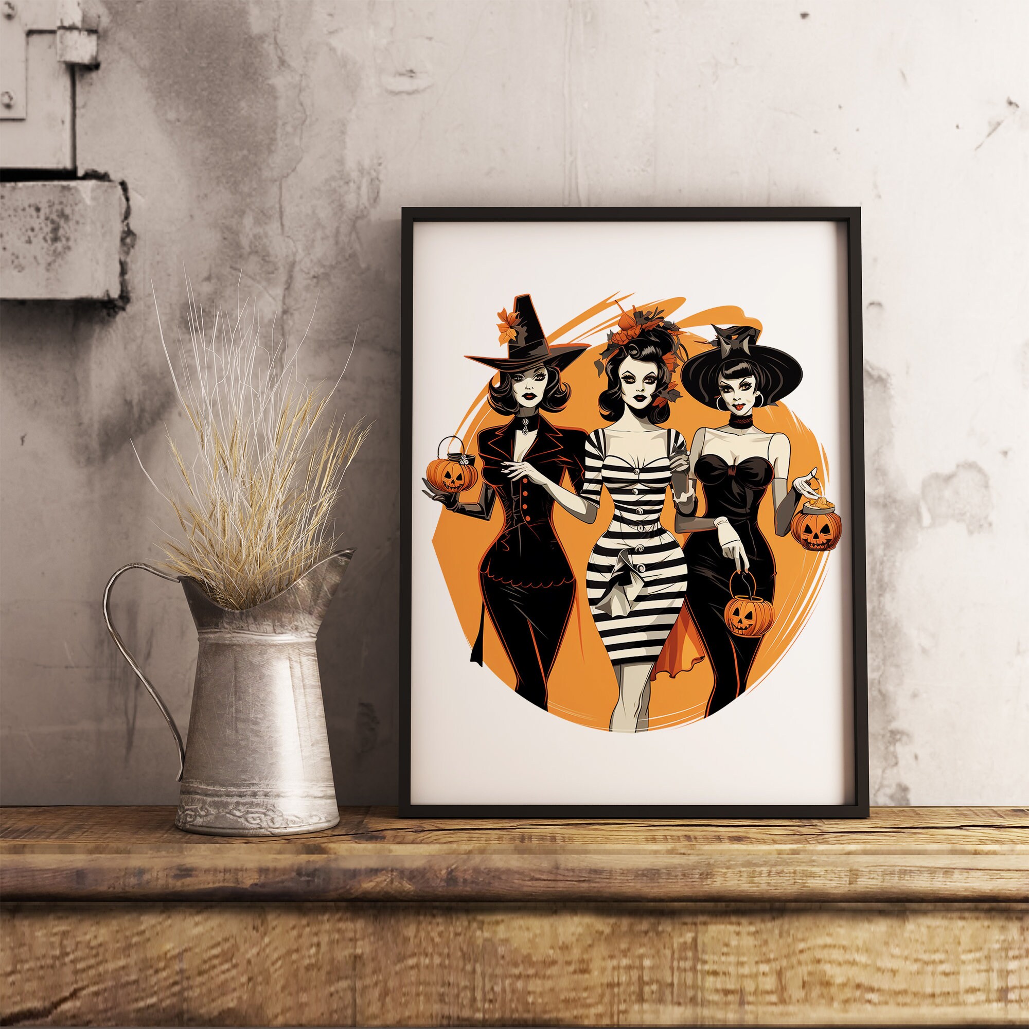 Retro Halloween Clip Art Set 90s Halloween Pop Art Halloween - Etsy