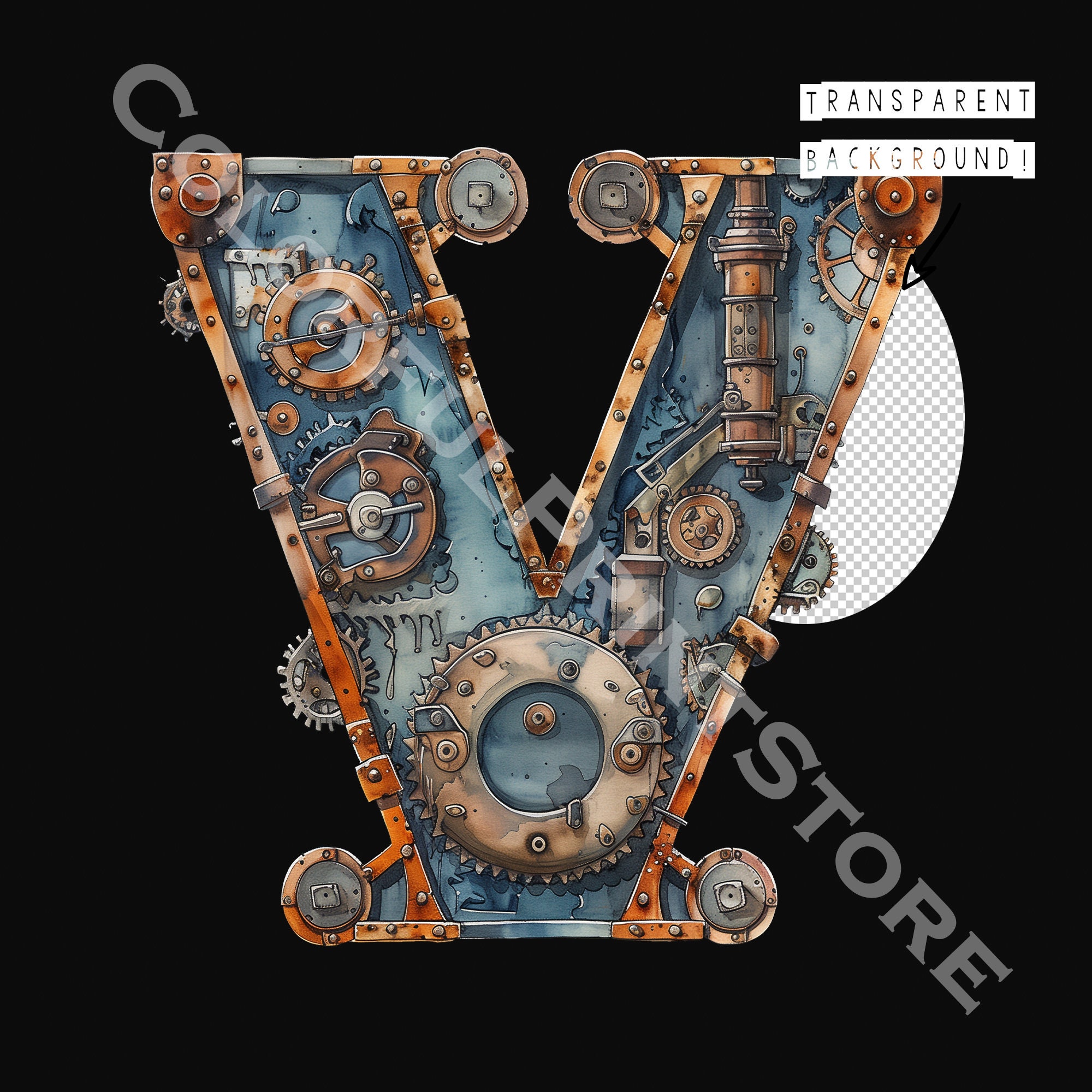 Steampunk Alphabet Clip Art Steampunk Lettering Steampunk Letters ...