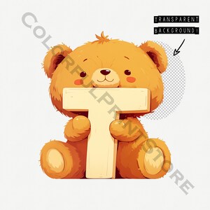 Cute Alphabet for Children PNG Teddy Bear Letters Clipart Adorable ...