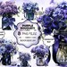 Dark Watercolor Bouquet Clipart Bundle, Black and Purple Flowers PNG ...