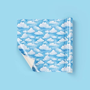 Blue Sky Watercolor Clouds Digital Paper Cloudy Sky Printable Paper ...