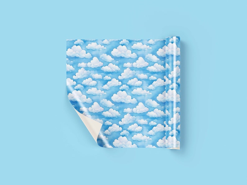 Blue Sky Watercolor Clouds Digital Paper Cloudy Sky Printable Paper ...