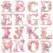 Pastel Pink Alphabet Clip Art Elegant Pink Lettering Baby Shower ...