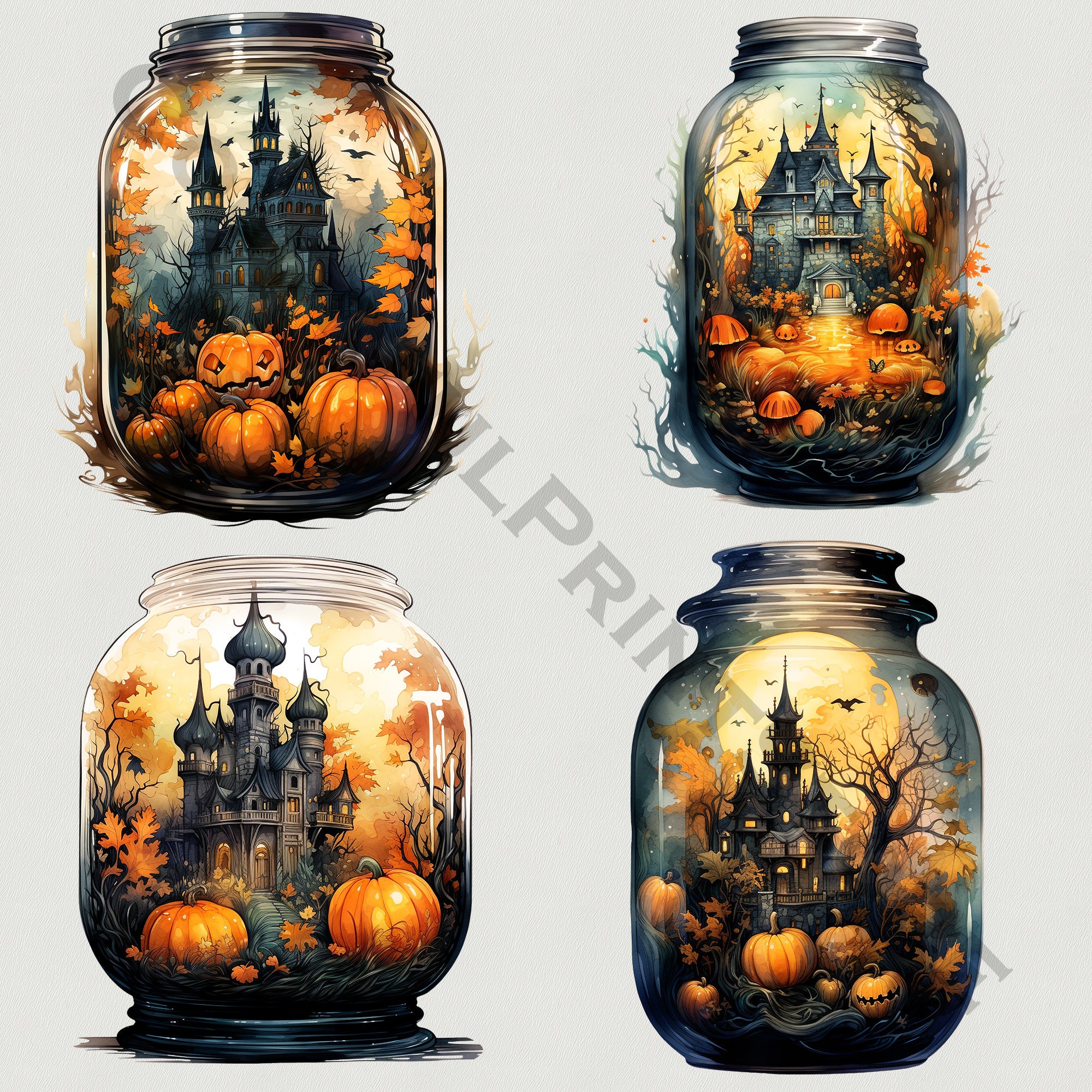 Halloween Jar Clip Art Halloween Castle PNG Halloween Jar PNG Haunted ...