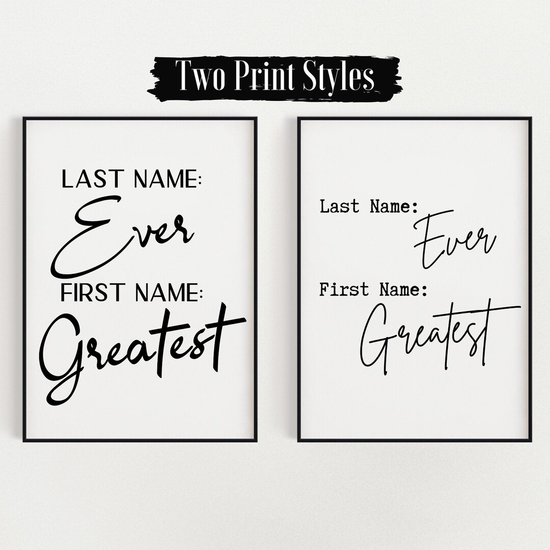 Last Name Ever First Name Greatest Hip Hop Lyric Poster Etsy UK
