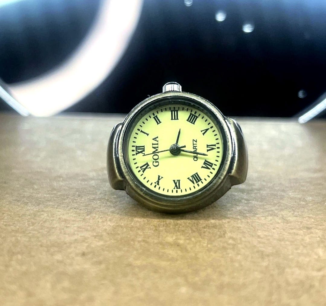 Vintage Watch Ring Roman Numeral Quartz Watch Ring With Elastic Band ...