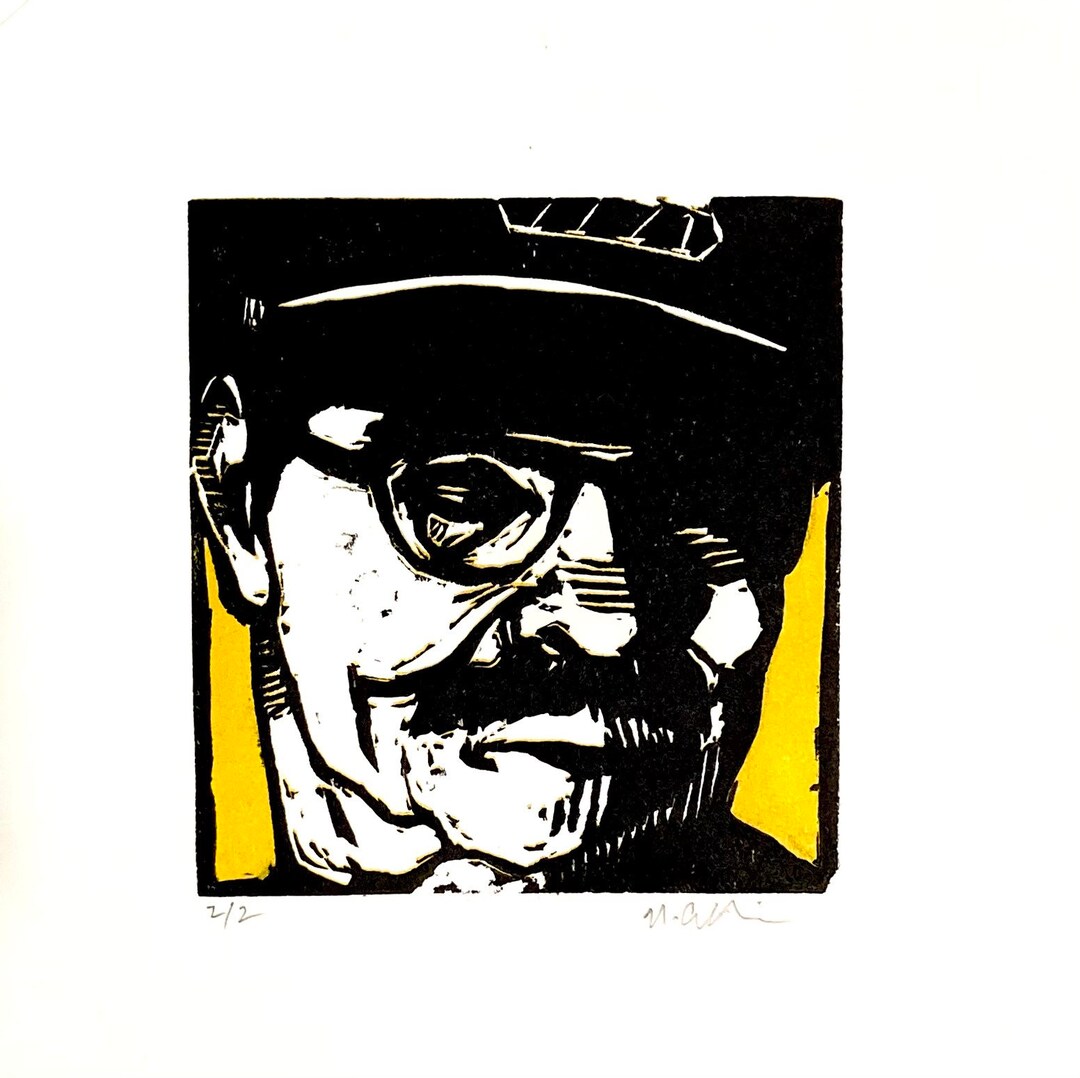 NYPD Cop Linocut by Nicholas Collins Police Reduction Cut Printmaking ...