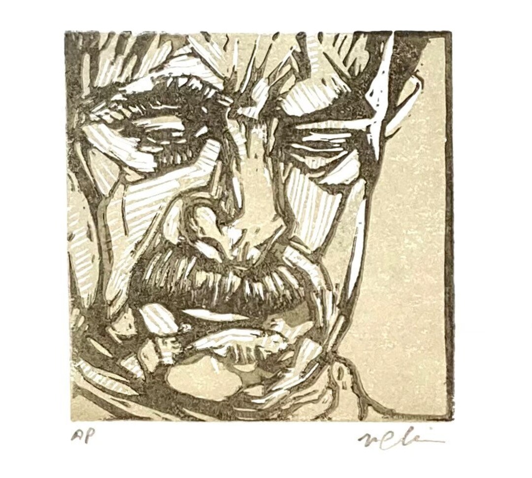 The Englishman Original Linocut by Nicholas Collins Contemporary ...