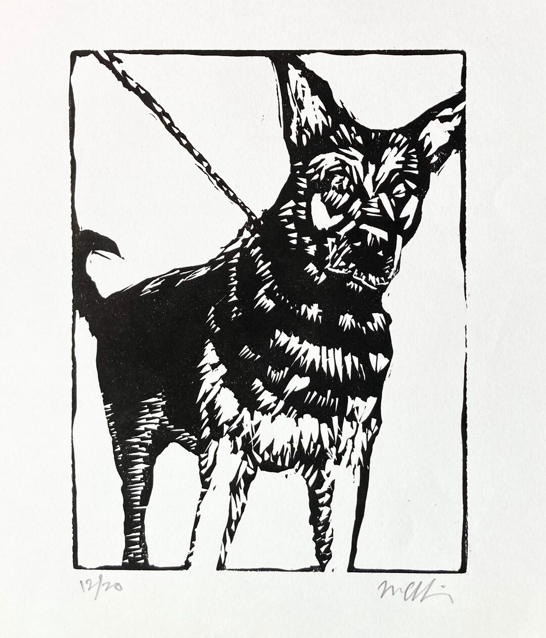Excitable Boy Original Linocut Print by Printmaker Nicholas Collins ...