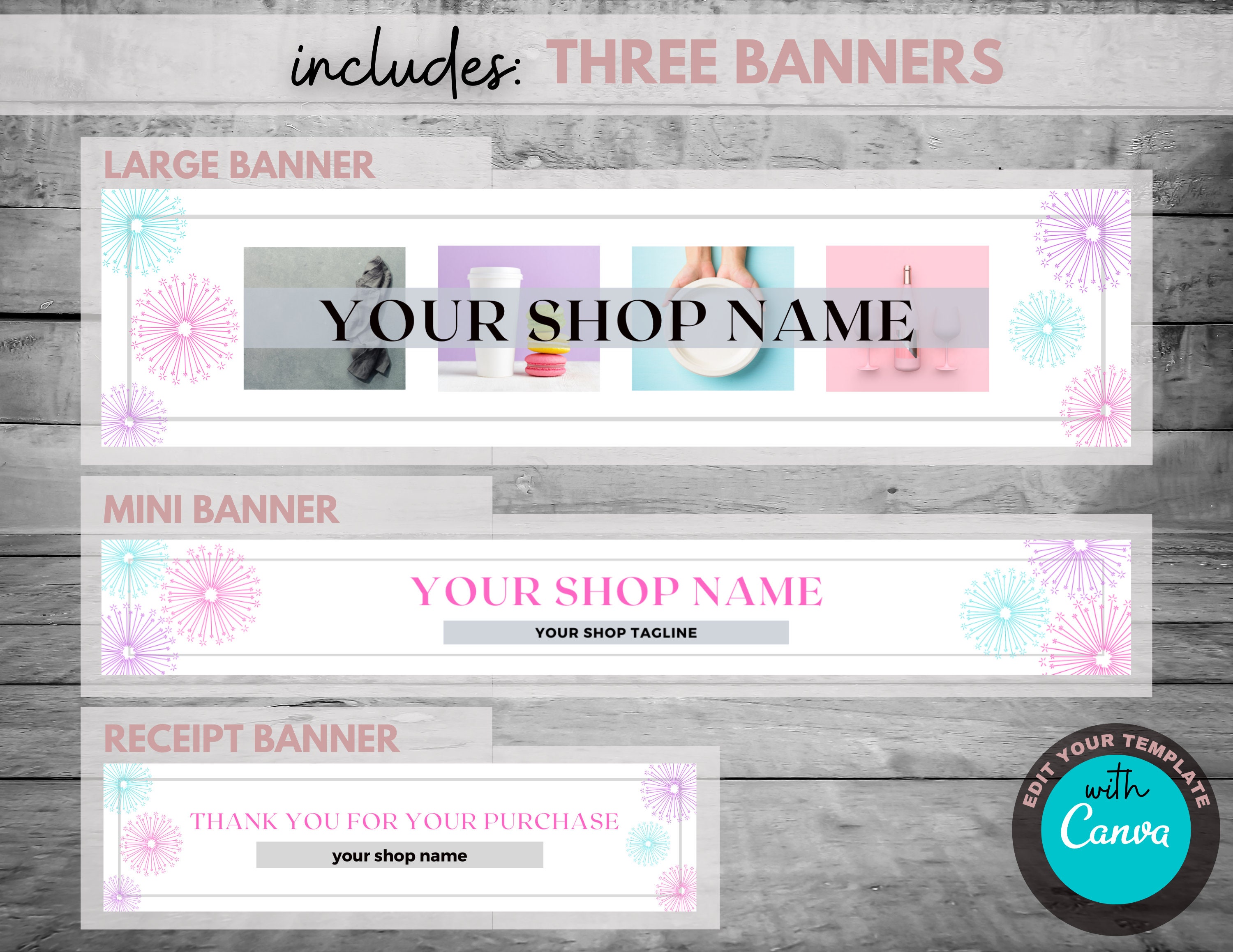 Editable Etsy Banner Etsy Shop Graphics Etsy Branding Kit Etsy Shop ...