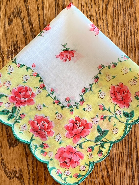 restored vintage handkerchief - Gem