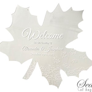MAPLE Leaf Welcome Sign, Rustic Wedding Welcome Sign, Hanging Fall ...