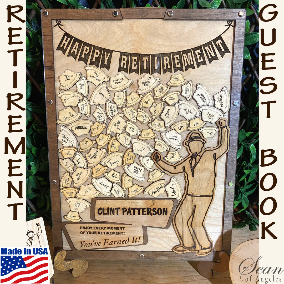 PERSONALIZED RETIREMENT Guest Book Alternative, Retirement Celebration ...