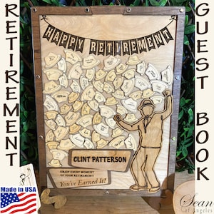 PERSONALIZED RETIREMENT Guest Book Alternative, Retirement Celebration ...