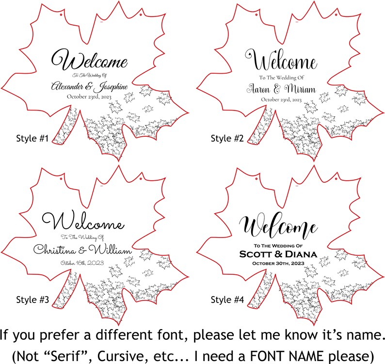 MAPLE Leaf Welcome Sign Rustic Wedding Welcome Sign Hanging - Etsy