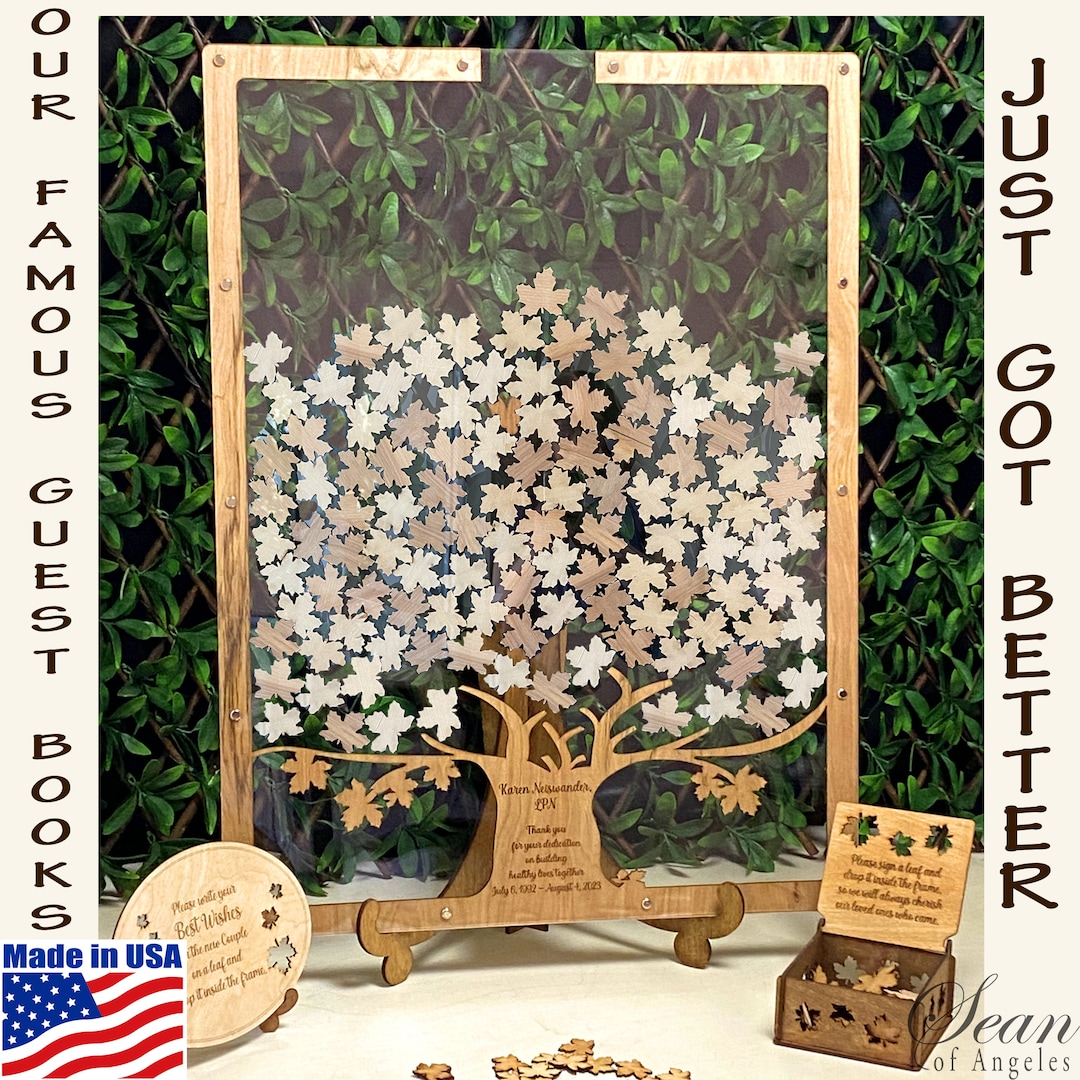 MAPLE TREE & LEAVES Wedding Guest Book Alternative, Fall Leaf Wedding ...