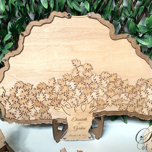 OAK TREE & LEAVES Wedding Guest Book Alternative, Wedding Guest Book ...