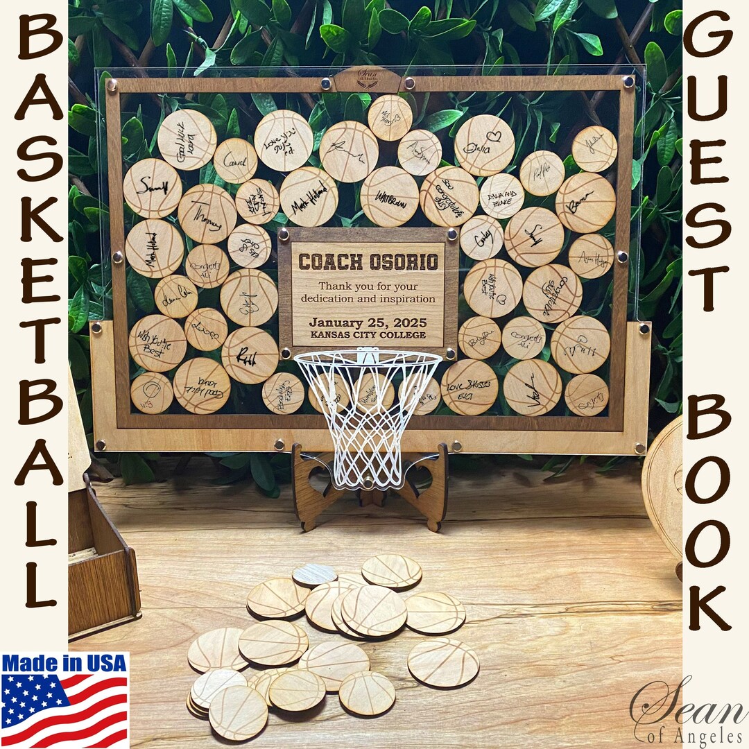 BASKETBALL HOOP Guest Book, Basketball Fan Gift, Basketball Enthusiast ...