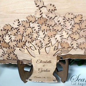 OAK TREE & LEAVES Wedding Guest Book Alternative, Wedding Guest Book ...