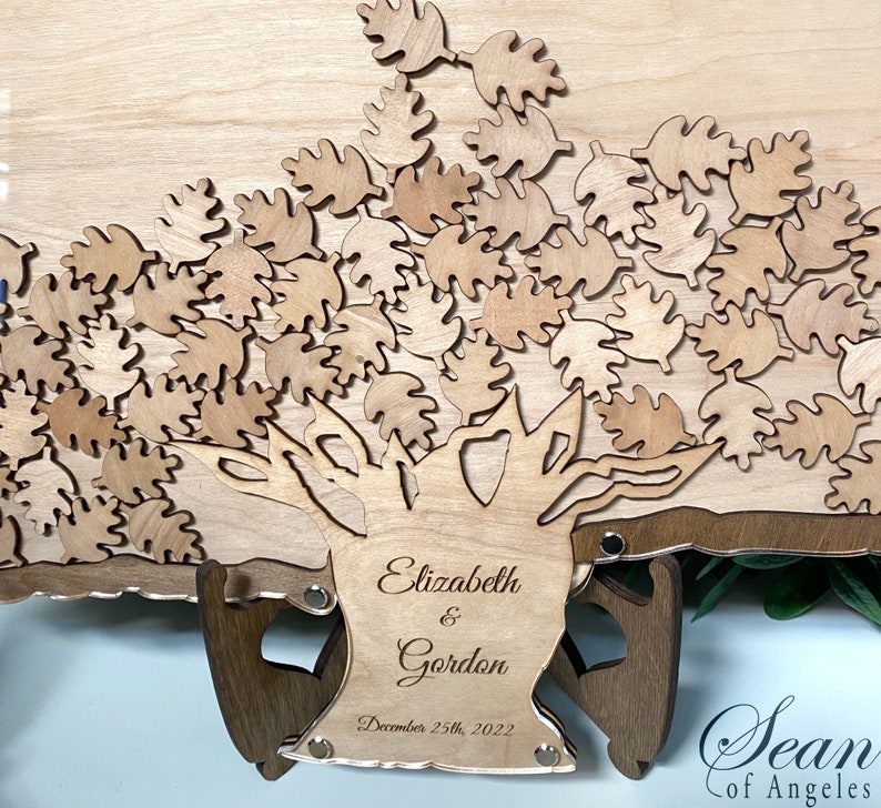 OAK TREE & LEAVES Wedding Guest Book Alternative Wedding - Etsy